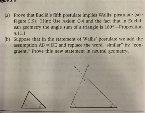 Solved Prove That Euclids Fifth Postulate Implies Wallis