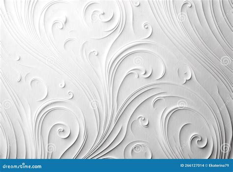 White Abstract Textured Background With Pattern Of Scrolling Lines