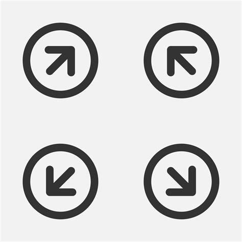 Arrow Diagonal Circle Icon Upleft Downleft Upright Downright Button 28189939 Vector Art At Vecteezy