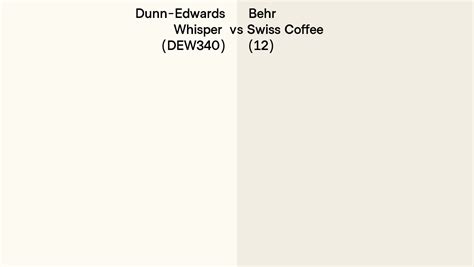 Dunn Edwards Whisper Dew340 Vs Behr Swiss Coffee 12 Side By Side
