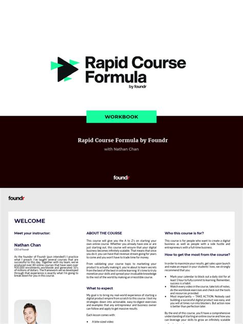 Rapid Course Formula Workbook Full 2021 Pdf Educational Technology Goal