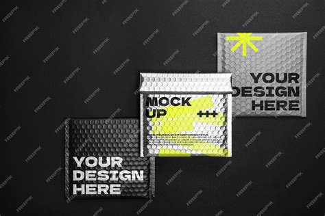 버블 랩 깨지기 쉬운 포장 모형 무료 Psd 파일