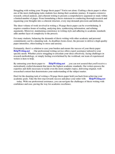 30 Page Thesis Paper Download Free Pdf Thesis Infection