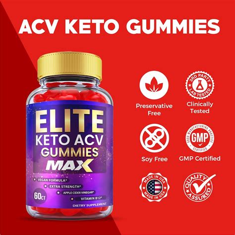 2 Pack Elite Keto Acv Gummies Max Strength Formula With Vitamin B12