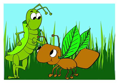 A Grasshopper And An Ant Cartoon Clipart Best