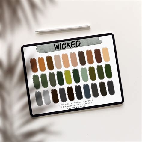 Wicked Procreate Palette HEX Codes Handpicked Colors Etsy