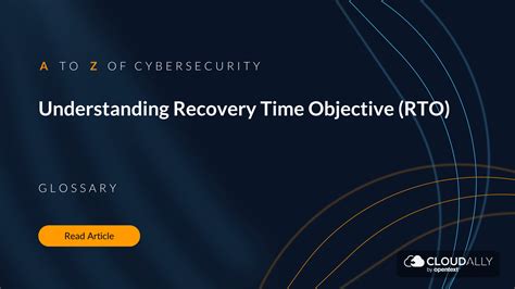 Recovery Time Objective Rto Cloudally