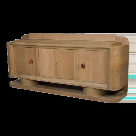 French Mid Century Limed Oak Sideboard Style Of Jacques Adnet Chairish