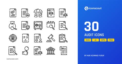 Audit Icon Pack 30 Line Business Icons Svg Png Ico Available