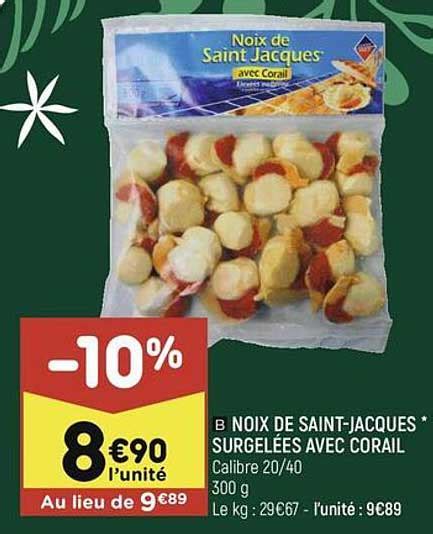 Promo Noix De Saint jacques Surgelées Avec Corail chez Leader Price