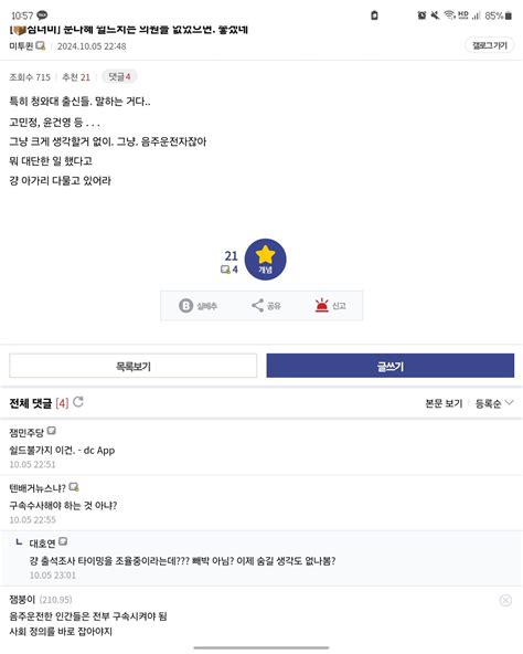찢갤 음주운전은 싹다 구속시켜야 정치시사 에펨코리아