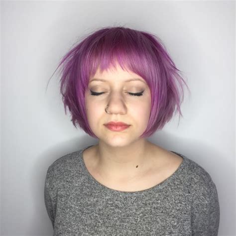 Messy Pink Graduated Pixie Bob With Fringe The Latest Hairstyles For