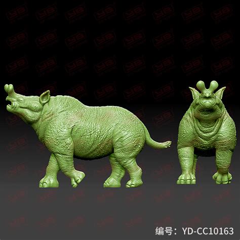 圆雕精雕图YD CC10163犀牛 玉邦数控