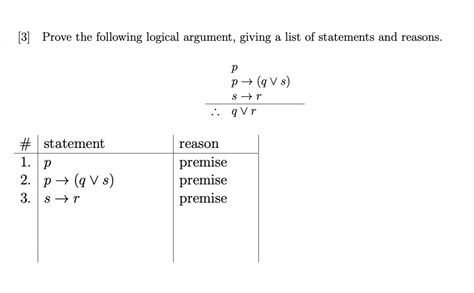Solved Prove The Following Logical Argument Giving A Chegg Com