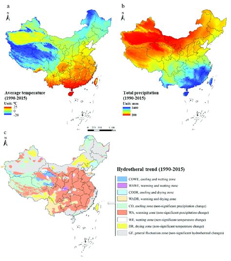 Spatial Pattern Of Annual Temperature A Precipitation B And
