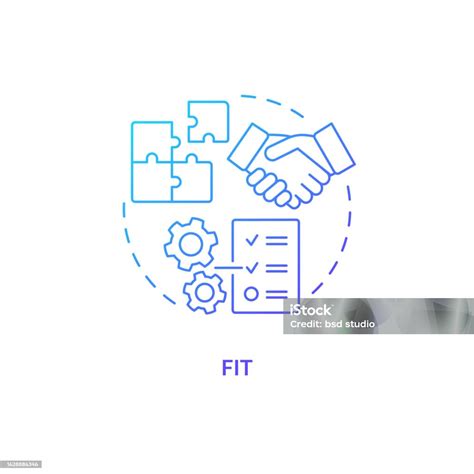 2d Fit Gradient Thin Line Icon Concept Stock Illustration Download