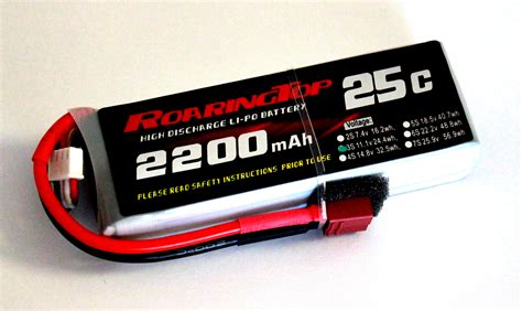 Roaring Top Lipo Battery Pack 25c 2200mah 3s 11 1v With Deans Plug