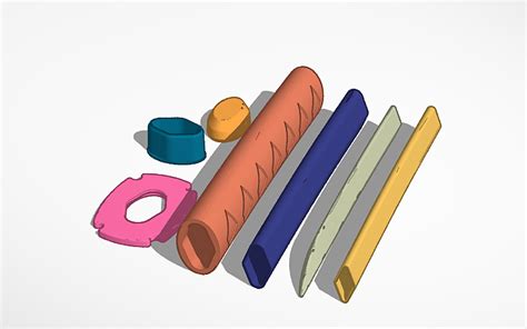 3d Design Collapsing Curved Katana Tinkercad