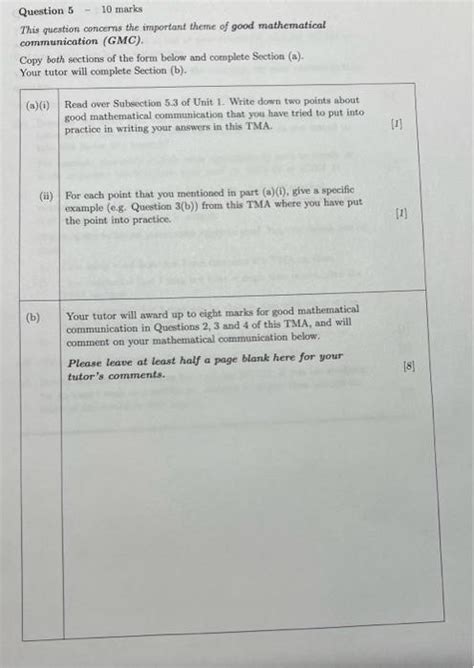 Question 5 10 Marks This Question Concems The