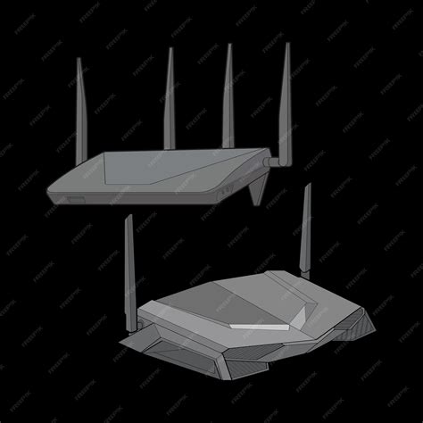 Premium Vector Set Of Router Vector Art Vector Art Isolated On Black
