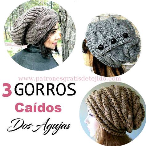 3 Gorros Caidos A Dos Agujas Slouchy 3 Tutoriales