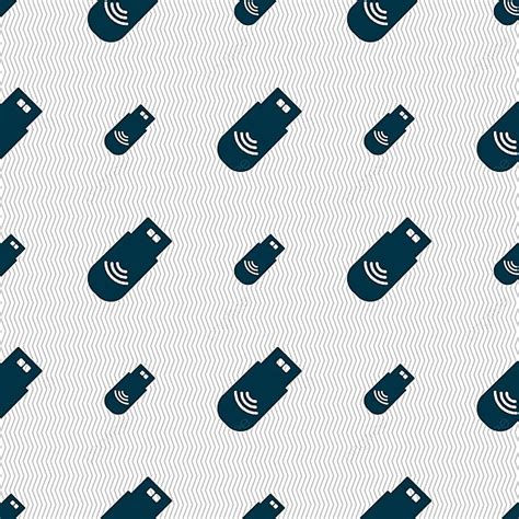 Seamless Vector Pattern Of Usb Icon With Geometric Texture Vector Compartment Memory