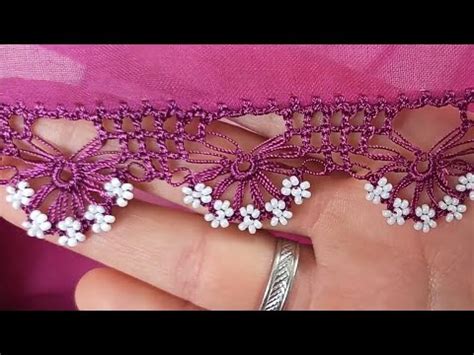 Gösterişli Kum Boncuklu Tığ Oya Modeli 41 NAMAZ BAŞ ÖRTÜSÜ NASIL