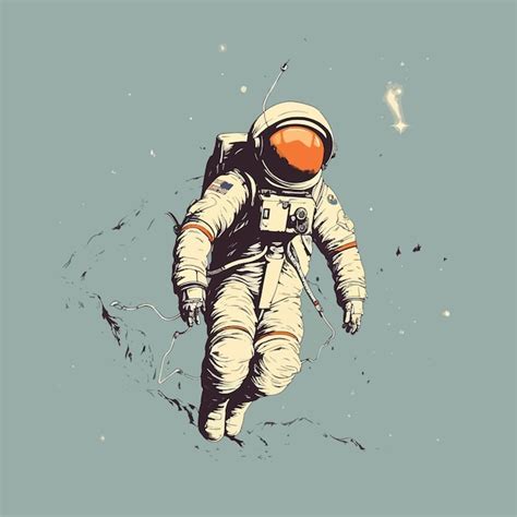 Una ilustración de un astronauta en el espacio Vector Premium