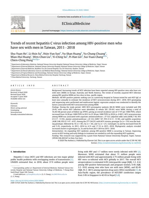 Pdf Trends Of Recent Hepatitis C Virus Infection Among Hiv Positive