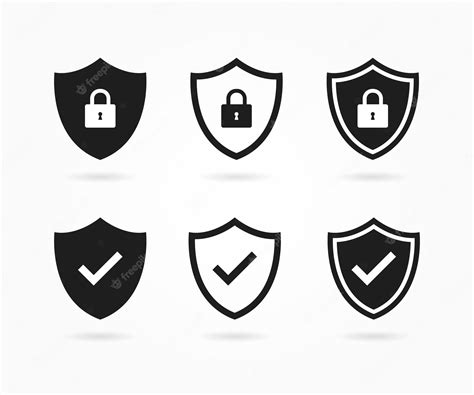 Premium Vector Set Of Security Shield Icons Security Shields With