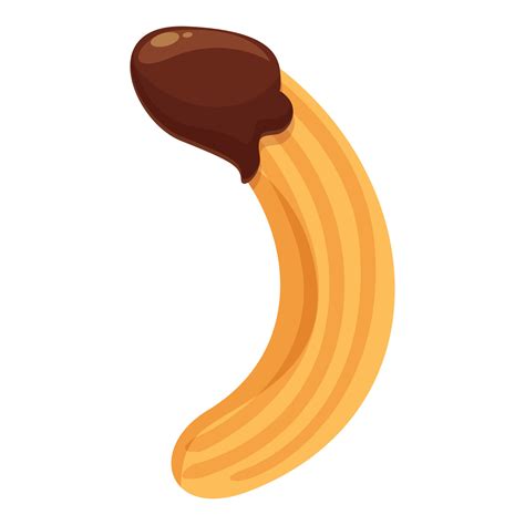 Vector De Dibujos Animados De Icono De Churro De Chocolate Comida