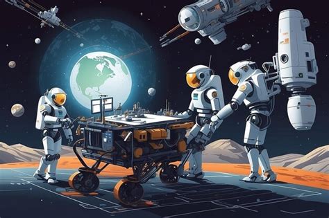 Premium Photo Students Using Advanced Robotics For Simulating Space