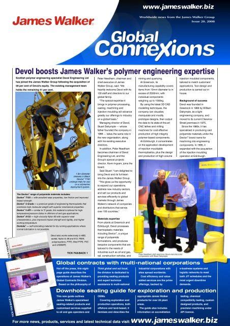 Devol Boosts James Walkers Polymer Engineering Expertise