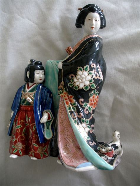 1910 20 A samurai lady with her son Япония Гейша Куклы