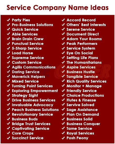 Service Company Name Ideas Name Guider