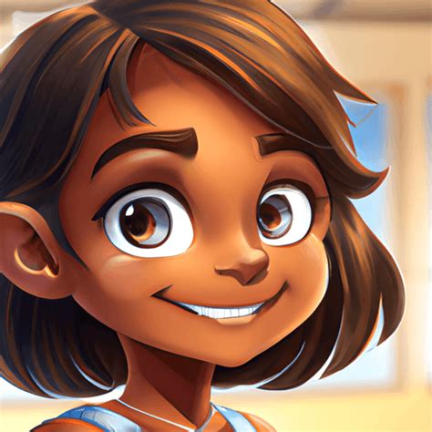 Beautiful Happy Brown Girl With Cartoon Eyes · Creative Fabrica