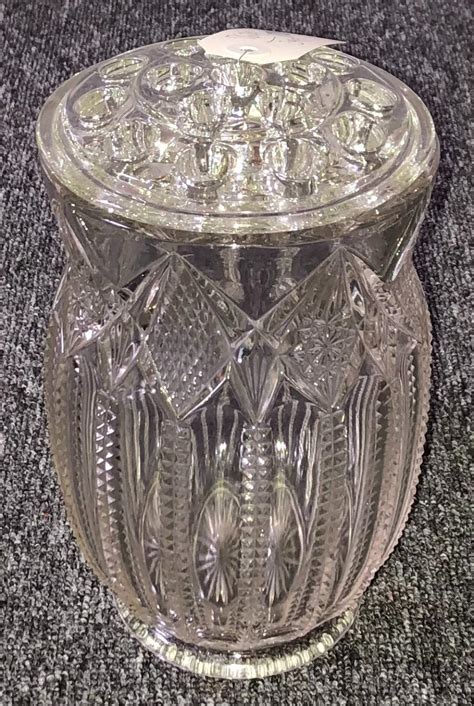 Lot Antique American Pressed Glass Vasefrog