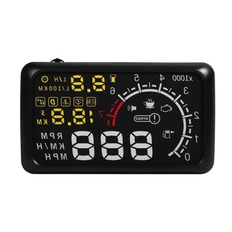 Affichage tête haute de voiture HUD OBD Projecteur de pare brise avec vitesse KM h MPH