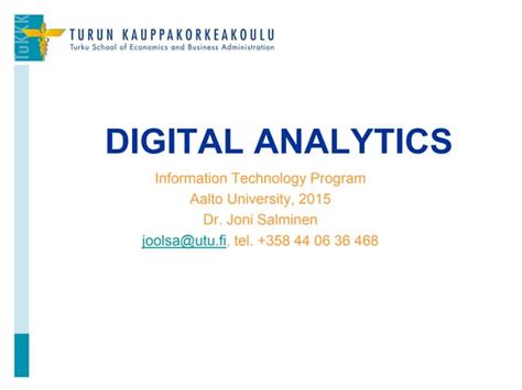 Digital Analytics Optimization Lecture 10 Pdf