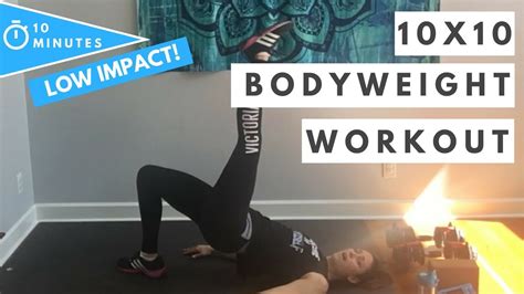 10x10 Body Weight Workout No Equipment At Home Exercises Body
