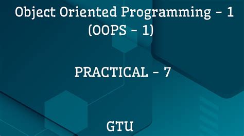 Oop 1 Practical 7 Java Gtu Youtube