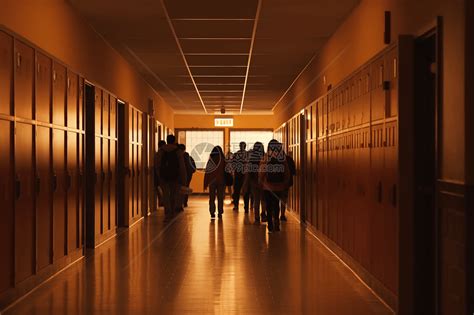学生在课间熙熙攘攘的走廊的镜头高清图片下载 正版图片600005701 摄图网