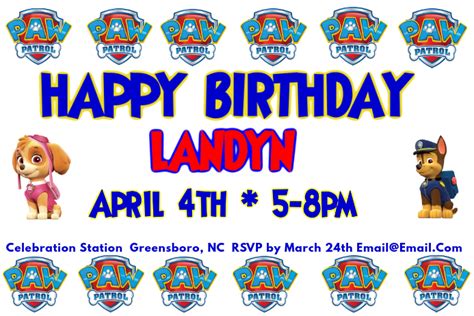 Paw Patrol Birthday Party Template Postermywall