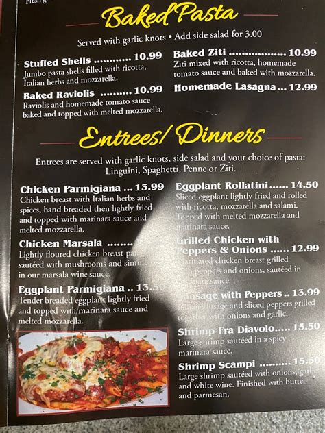 Menu At Dannys Authentic Ny Pizza Pizzeria Murrells Inlet