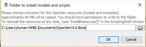 user is asked to decide where to put models and scripts but is not