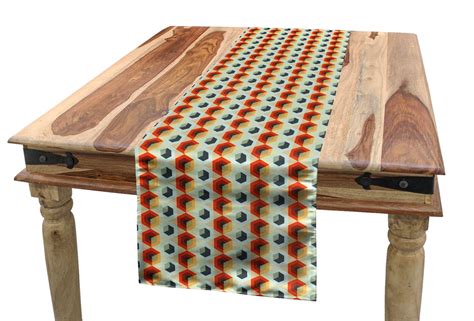 Geometric Table Runner Hexagonal Comb Pattern Abstract Rhombus Borders Modern Dining Room