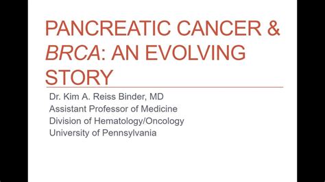 Brca Mutations And Pancreatic Cancer What You Need To Know Youtube