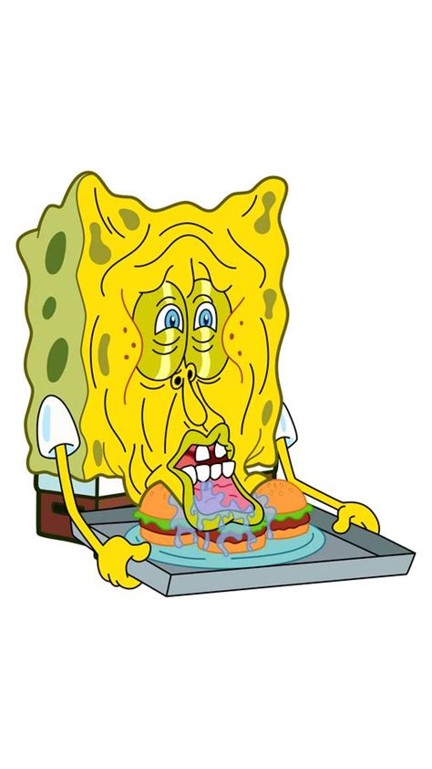 Spongebob Drooling Face Sticker Spongebob Graffiti Characters Drawings To Trace