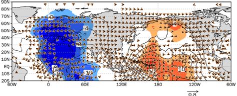 Map Showing Contours Of Anomalies In Velocity Potential × 10 5 M 2 S