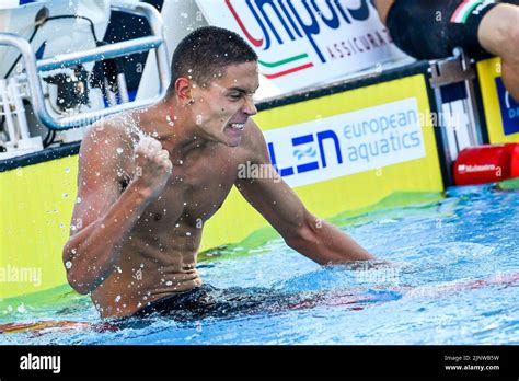 David Popovici Of Romania Reacts After Compete In The 100m Freestyle